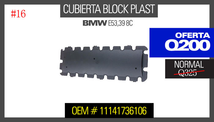 Guatemala: BMP Partes: OFERTAS: CUBIERTA BLOCK PLASTICO E53,39 8CIL ...